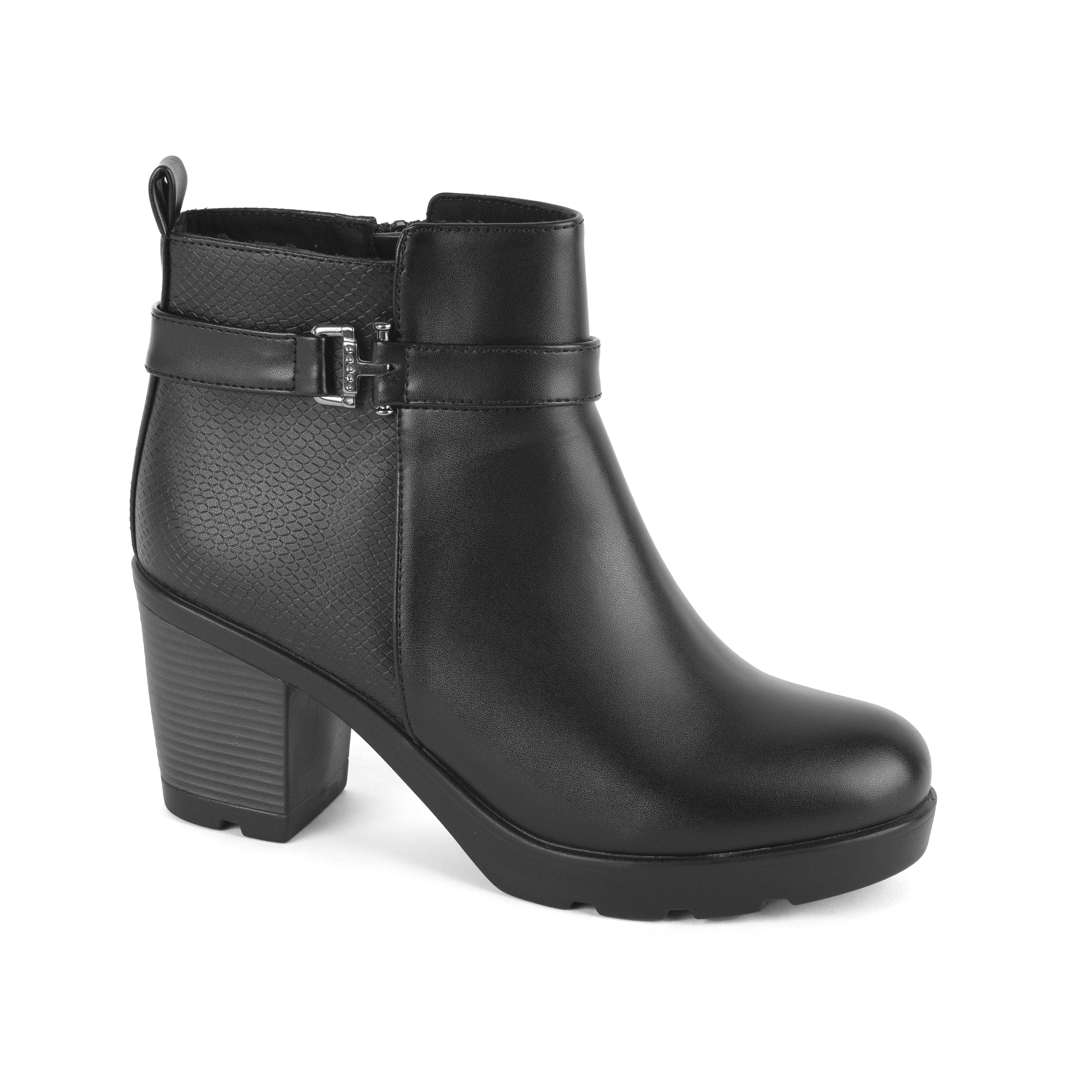 Botin de Tacón Grueso - Zayda 01 Negro – Kaluri